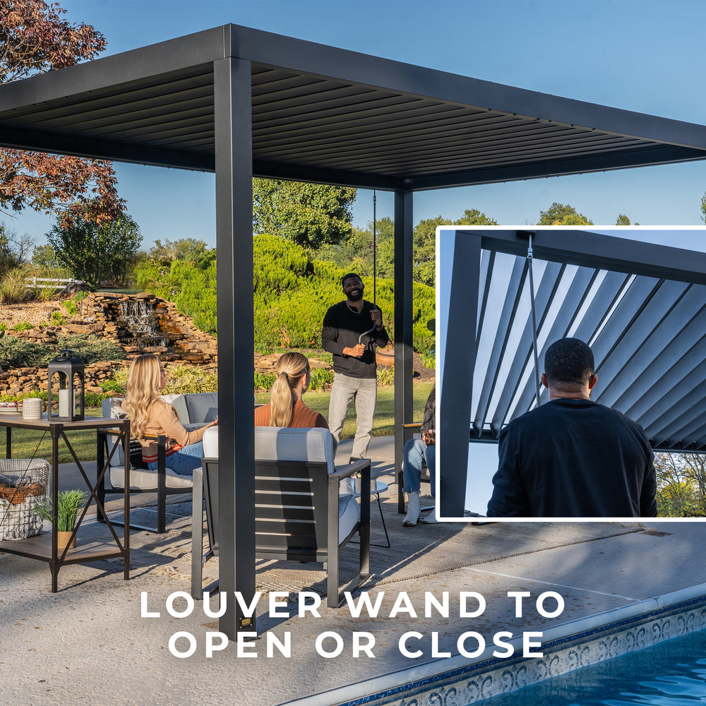6m x 3m Sarasota Steel Louvered Pergola